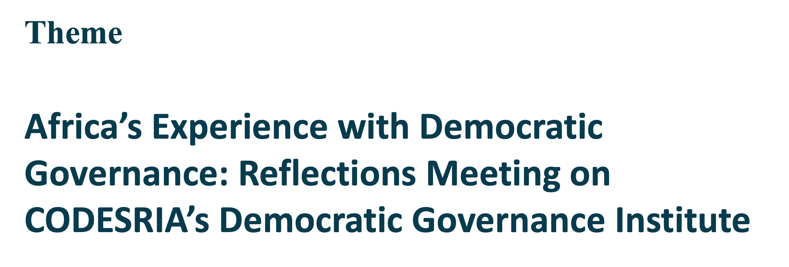 CODESRIA – Council for the Development of Social Science Research in Africa