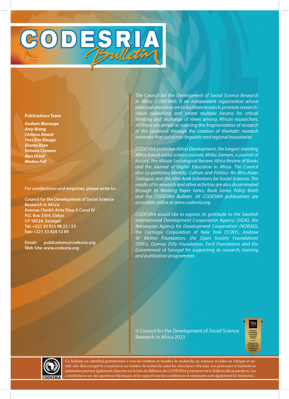 CODESRIA – Council for the Development of Social Science Research in Africa